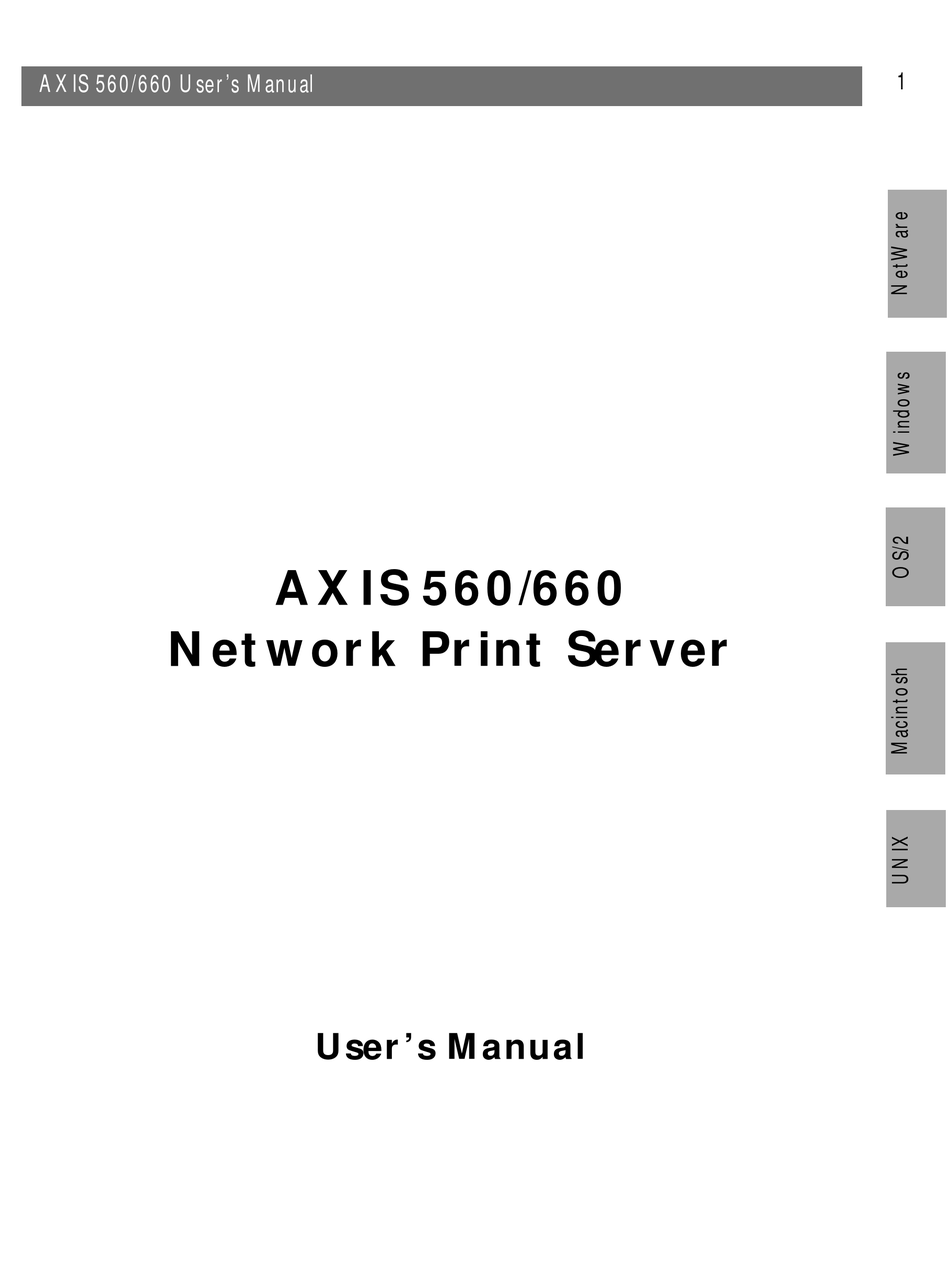 AXIS 560 USER MANUAL Pdf Download | ManualsLib