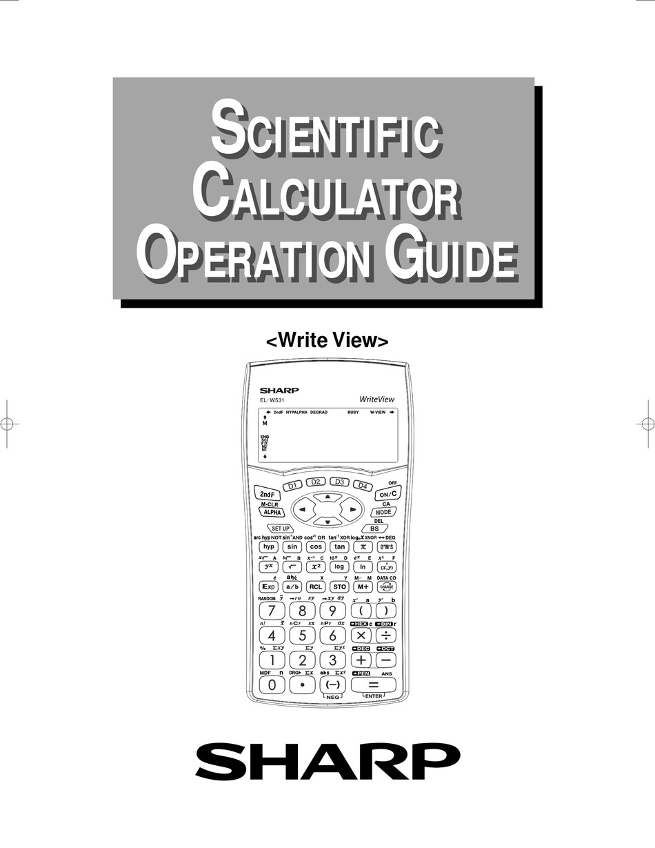 SHARP SCIENTIFIC CALCULATOR USER MANUAL Pdf Download ManualsLib