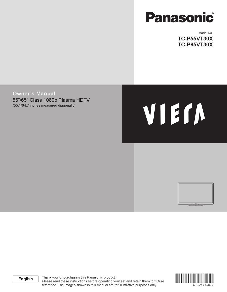 PANASONIC VIERA TC-P55VT30X OWNER'S MANUAL Pdf Download | ManualsLib