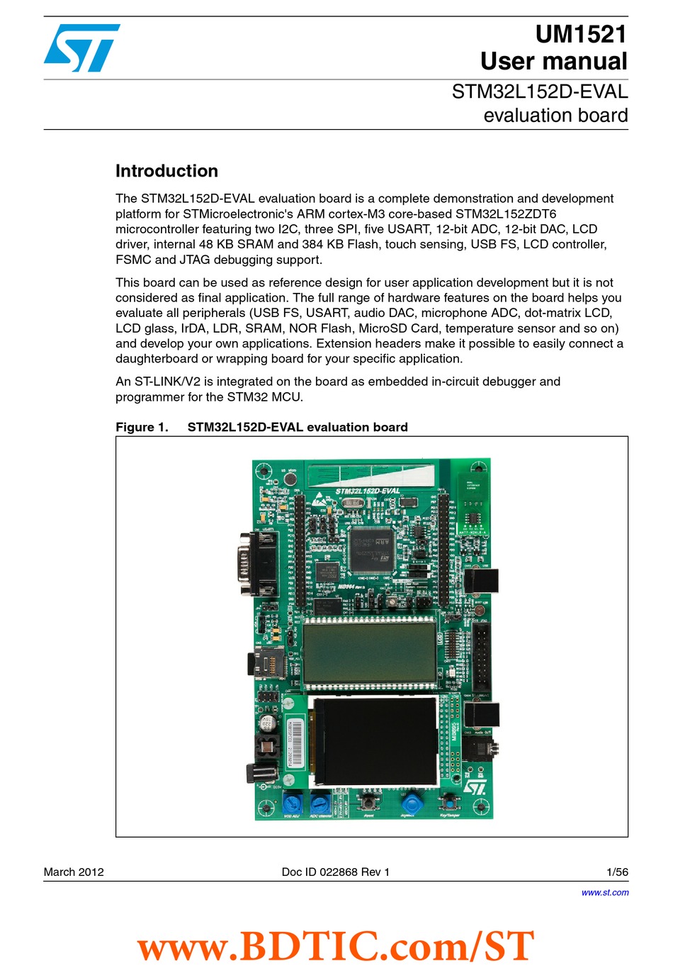 STMICROELECTRONICS STM32L152D-EVAL USER MANUAL Pdf Download | ManualsLib