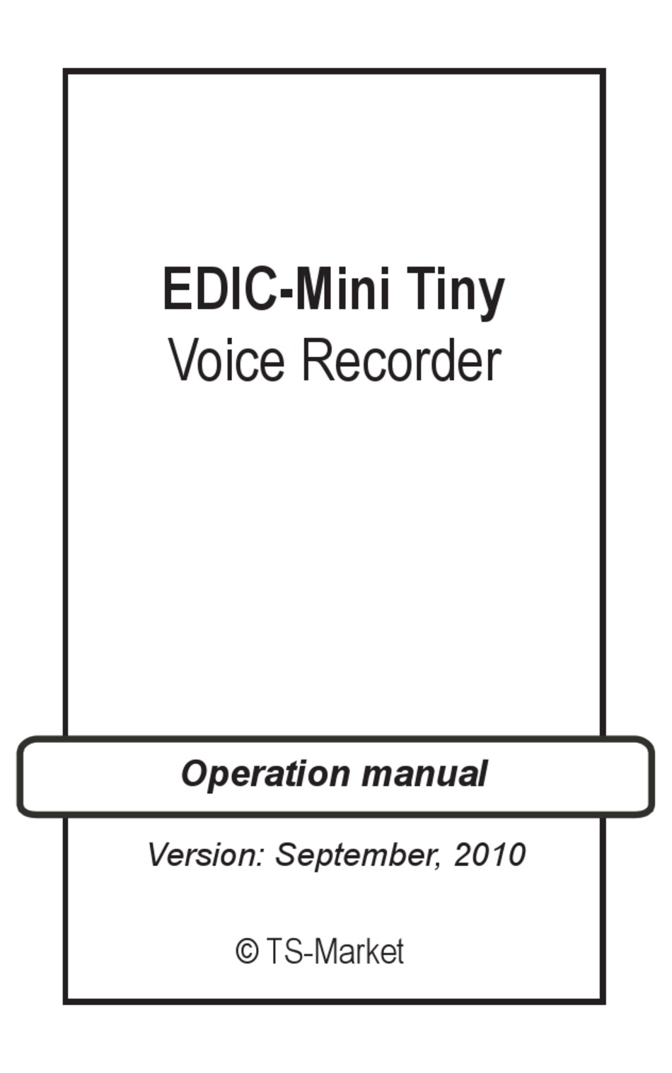 TS-MARKET EDIC-MINI TINY OPERATION MANUAL Pdf Download | ManualsLib