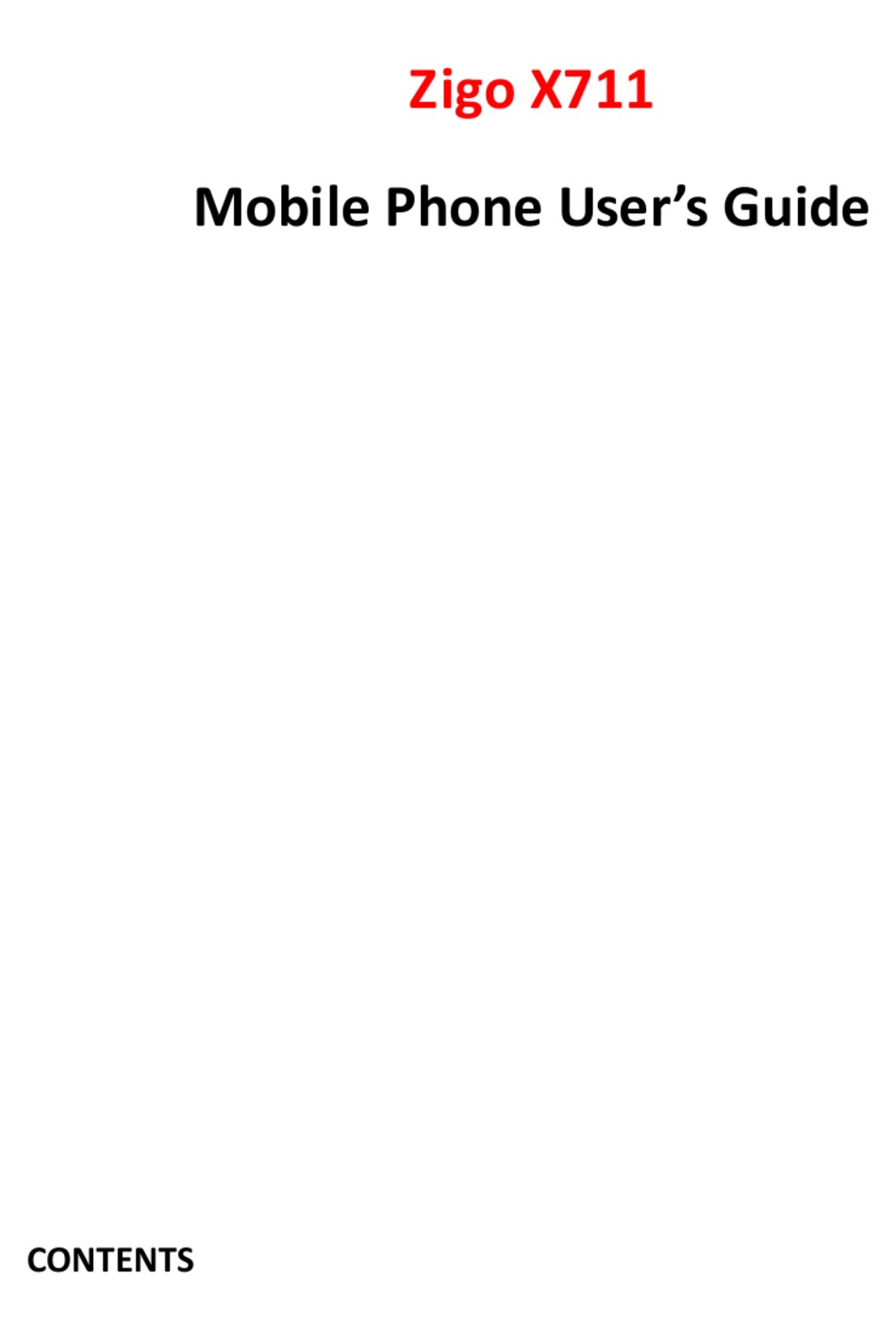 ZIGO X711 USER MANUAL Pdf Download | ManualsLib