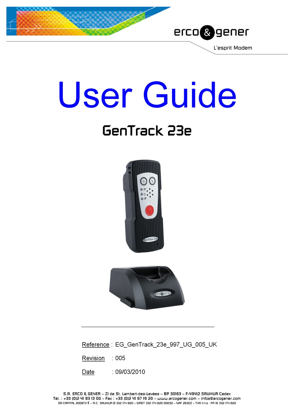 ERCO&GENER GENTRACK 23E USER MANUAL Pdf Download | ManualsLib