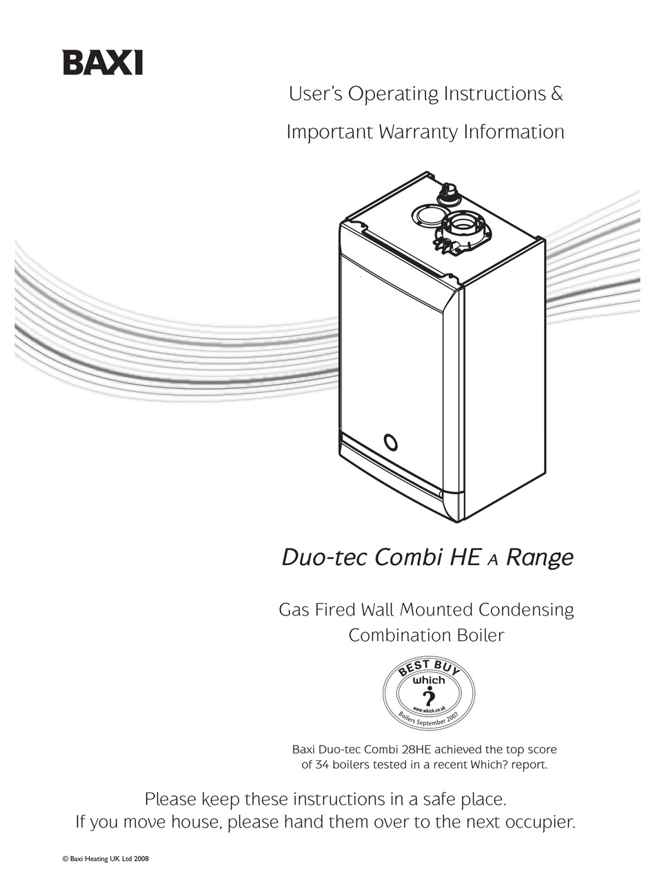 BAXI DUO TEC COMBI HE A RANGE USER OPERATING INSTRUCTIONS MANUAL Pdf BAXI DUO TEC COMBI HE A RANGE USER OPERATING INSTRUCTIONS MANUAL Pdf
