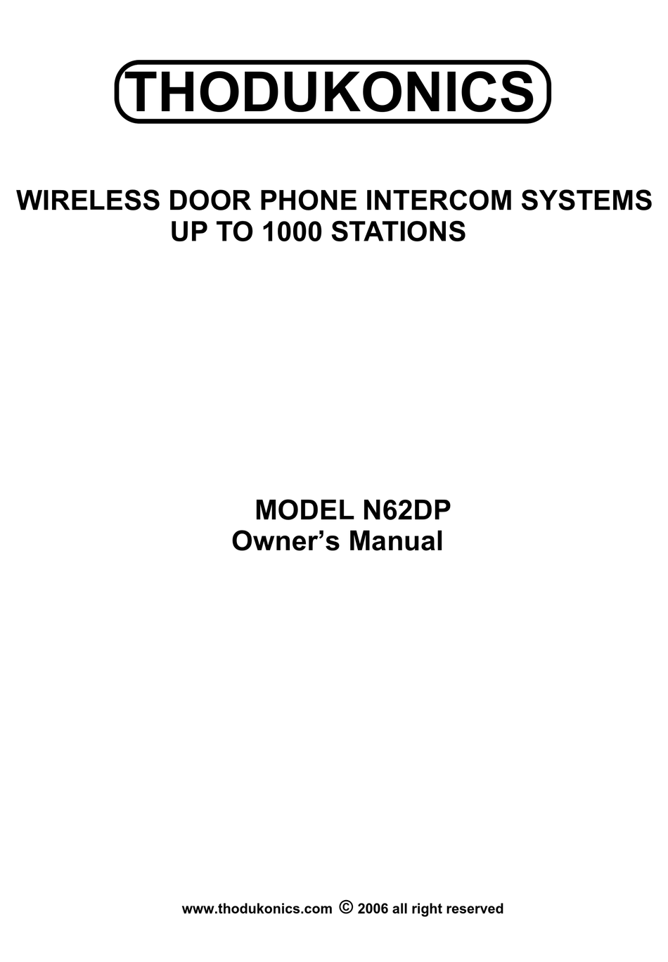 THODUKONICS N62DP OWNER'S MANUAL Pdf Download | ManualsLib