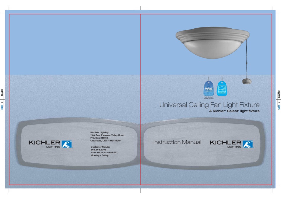 KICHLER LIGHTING LIGHT FIXTURE INSTRUCTION MANUAL Pdf Download | ManualsLib