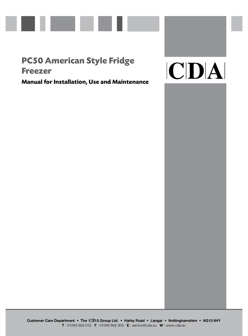CDA PC50 MANUAL FOR INSTALLATION, USE AND MAINTENANCE Pdf Download ...