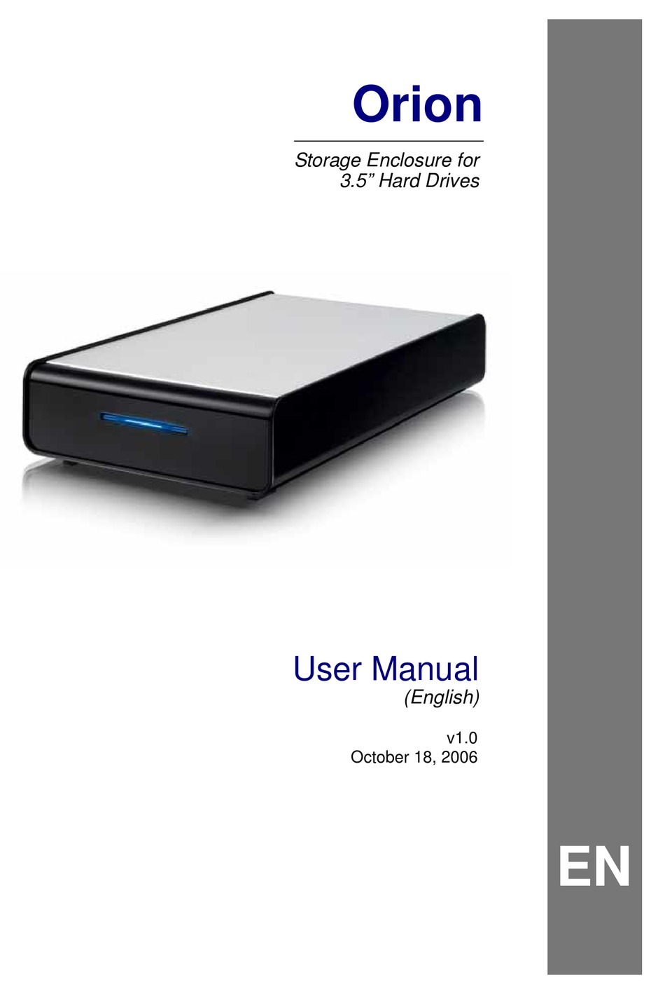 ORION STORAGE ENCLOSURE USER MANUAL Pdf Download | ManualsLib