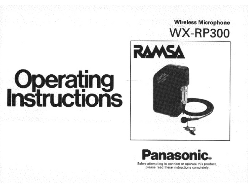 PANASONIC RAMSA WX RP300 OPERATING INSTRUCTIONS MANUAL Pdf Download panasonic-ramsa-wx-rp300-operating-instructions-manual-pdf-download