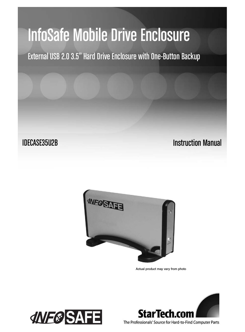 STARTECH.COM IDECASE35U2B INSTRUCTION MANUAL Pdf Download | ManualsLib