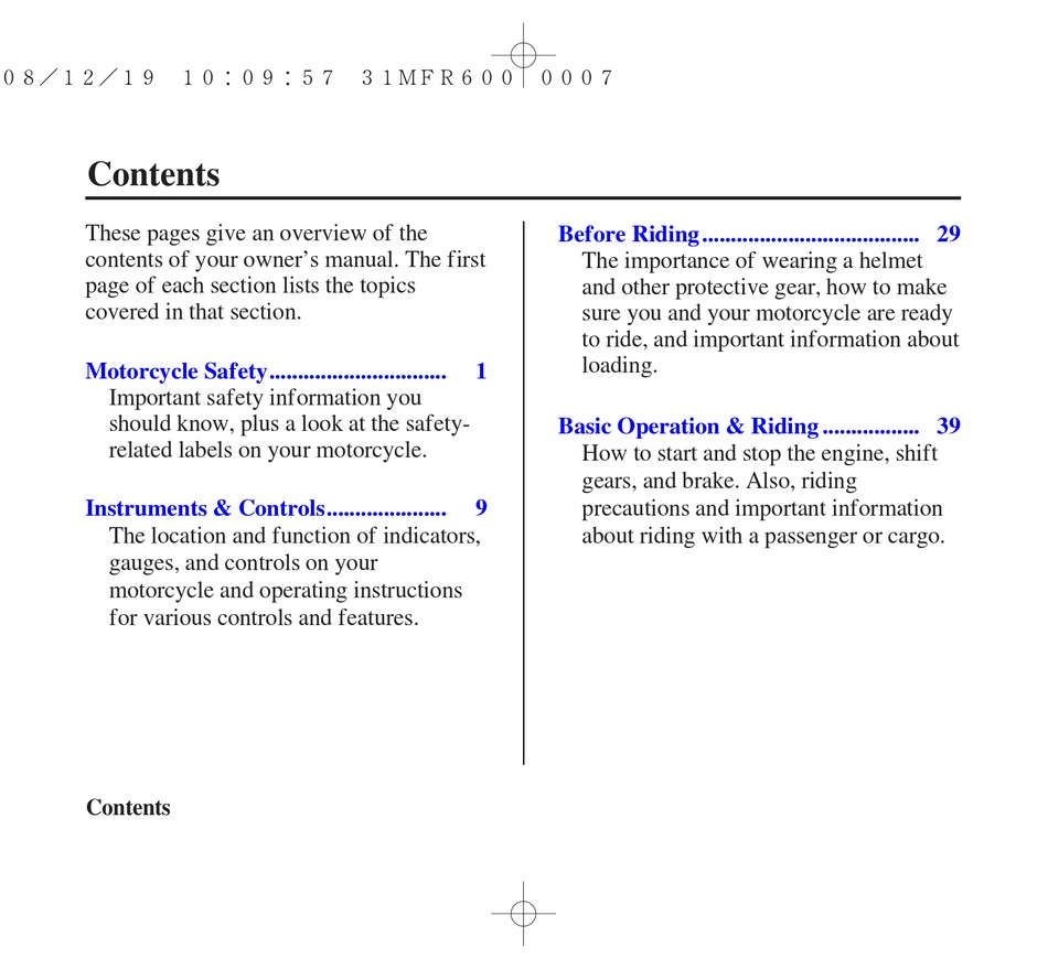 HONDA VT1300CX FURY OWNER'S MANUAL Pdf Download | ManualsLib