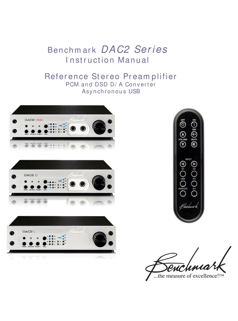 BENCHMARK DAC2 SERIES INSTRUCTION MANUAL Pdf Download | ManualsLib