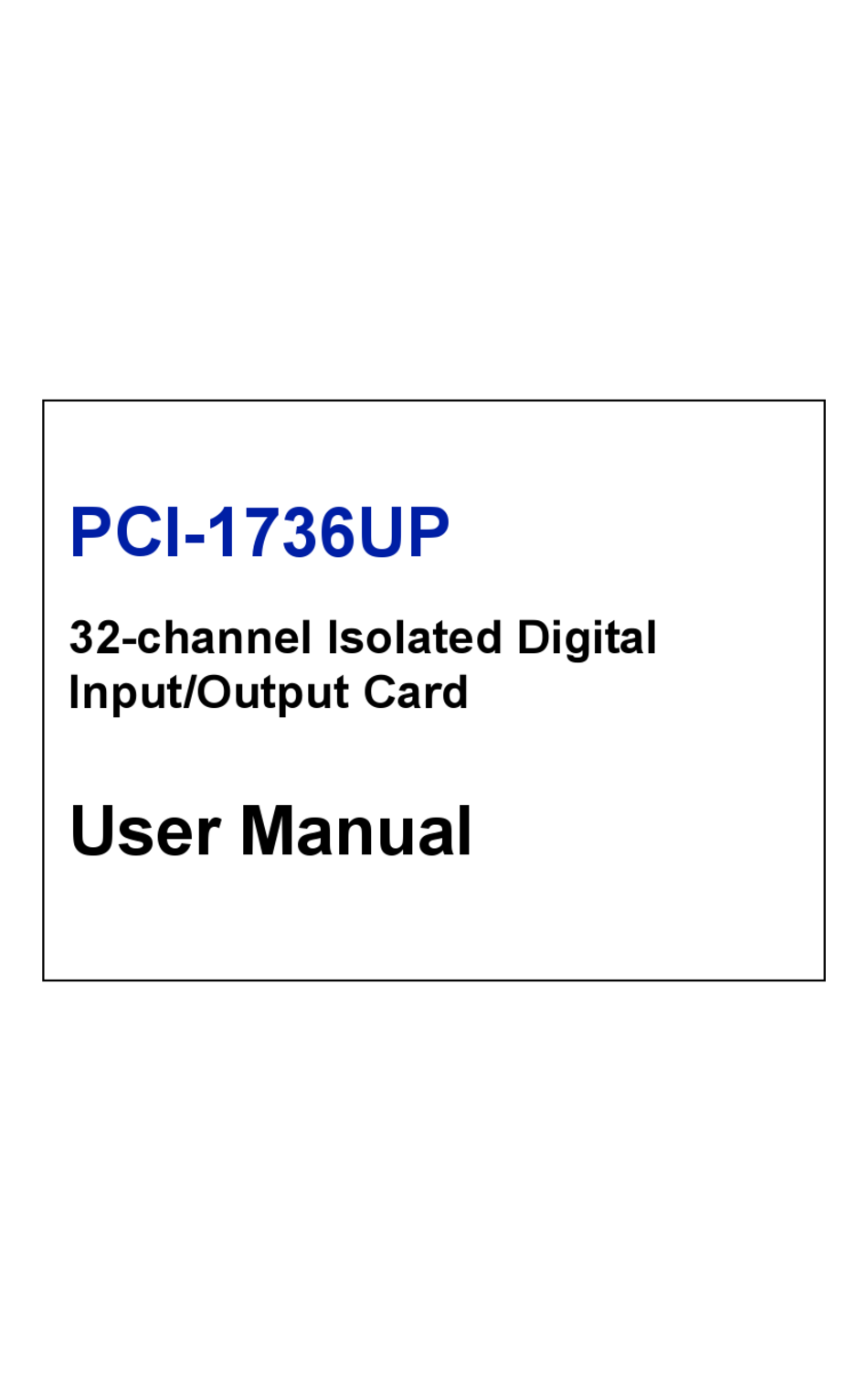 ADVANTECH PCI-1736UP USER MANUAL Pdf Download | ManualsLib