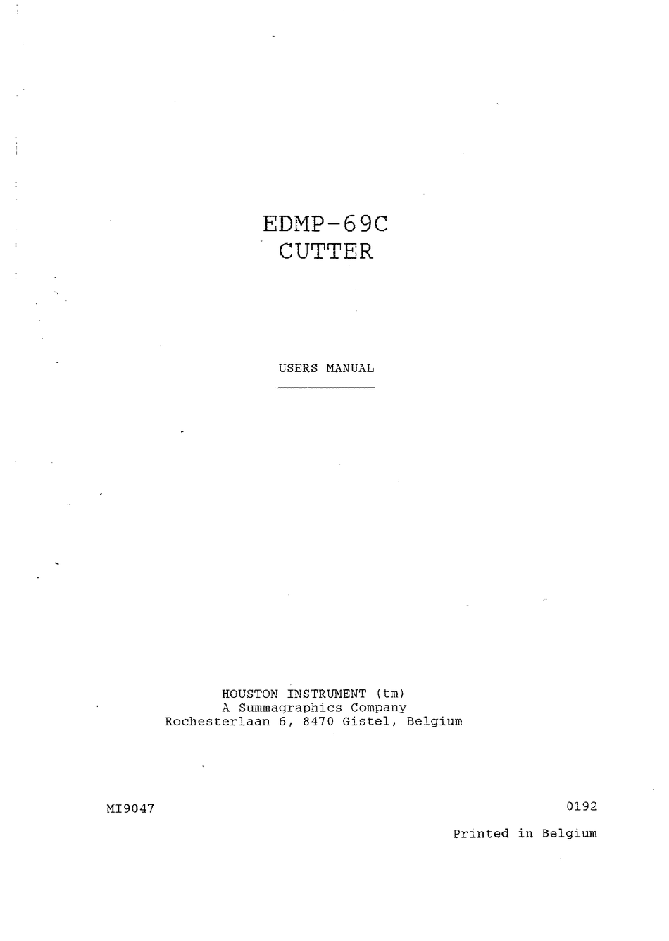 HOUSTON INSTRUMENT EDMP-69C USER MANUAL Pdf Download | ManualsLib