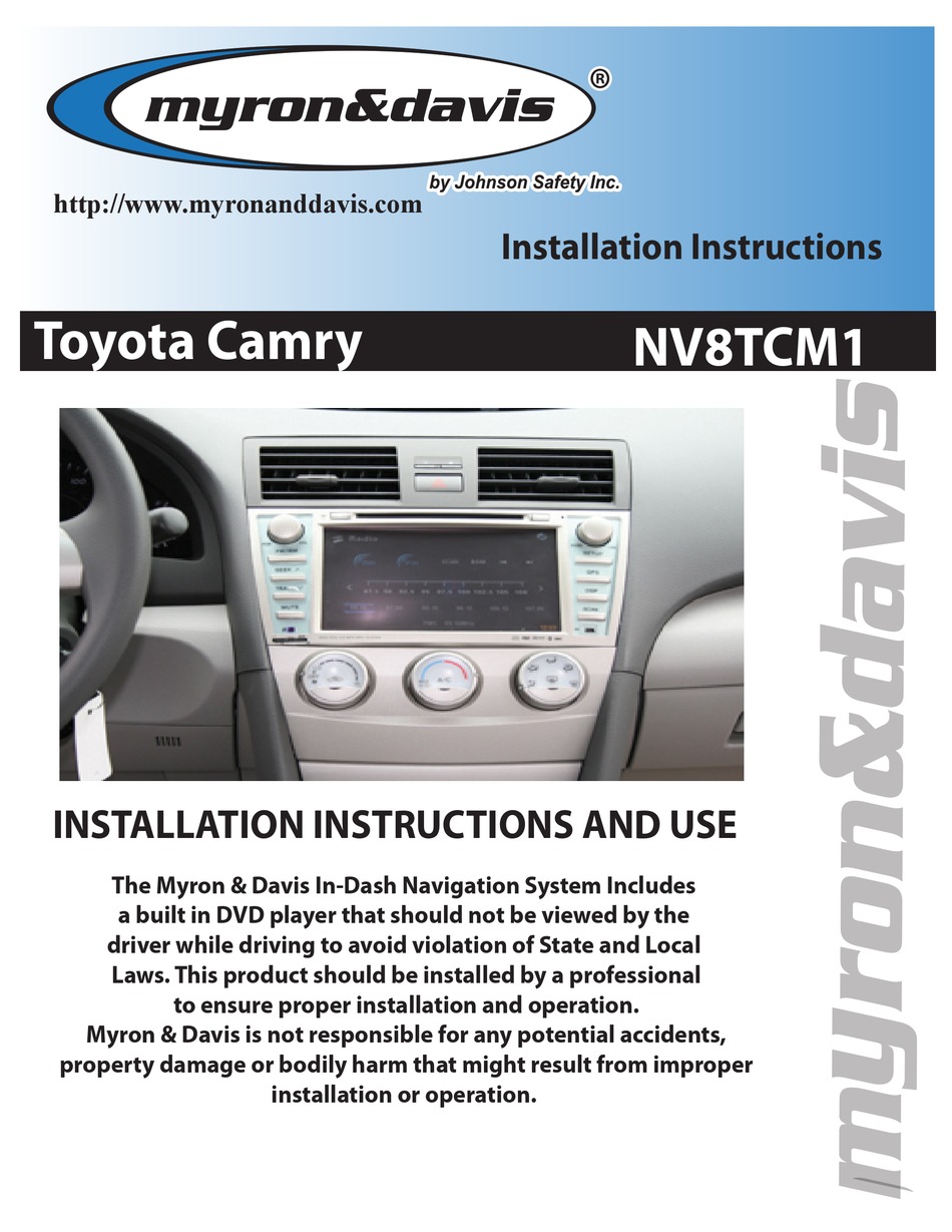 MYRON&DAVIS NV8TCM1 INSTALLATION INSTRUCTIONS MANUAL Pdf Download ...
