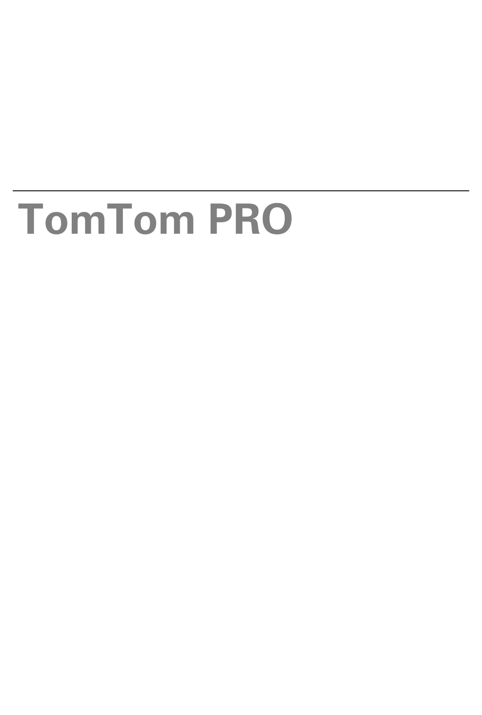 TOMTOM PRO USER MANUAL Pdf Download | ManualsLib