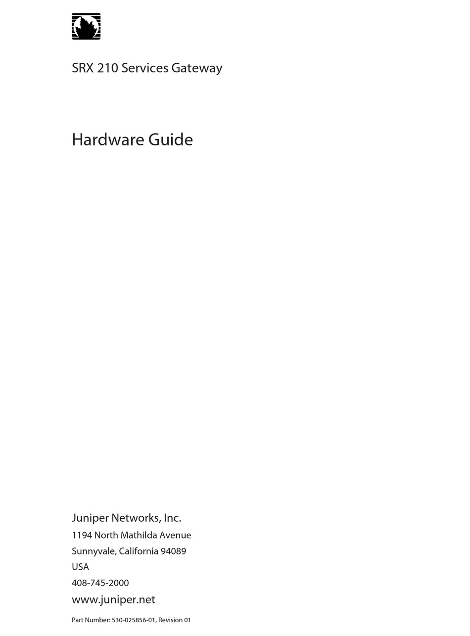 JUNIPER SRX 210 SERVICES HARDWARE MANUAL Pdf Download | ManualsLib