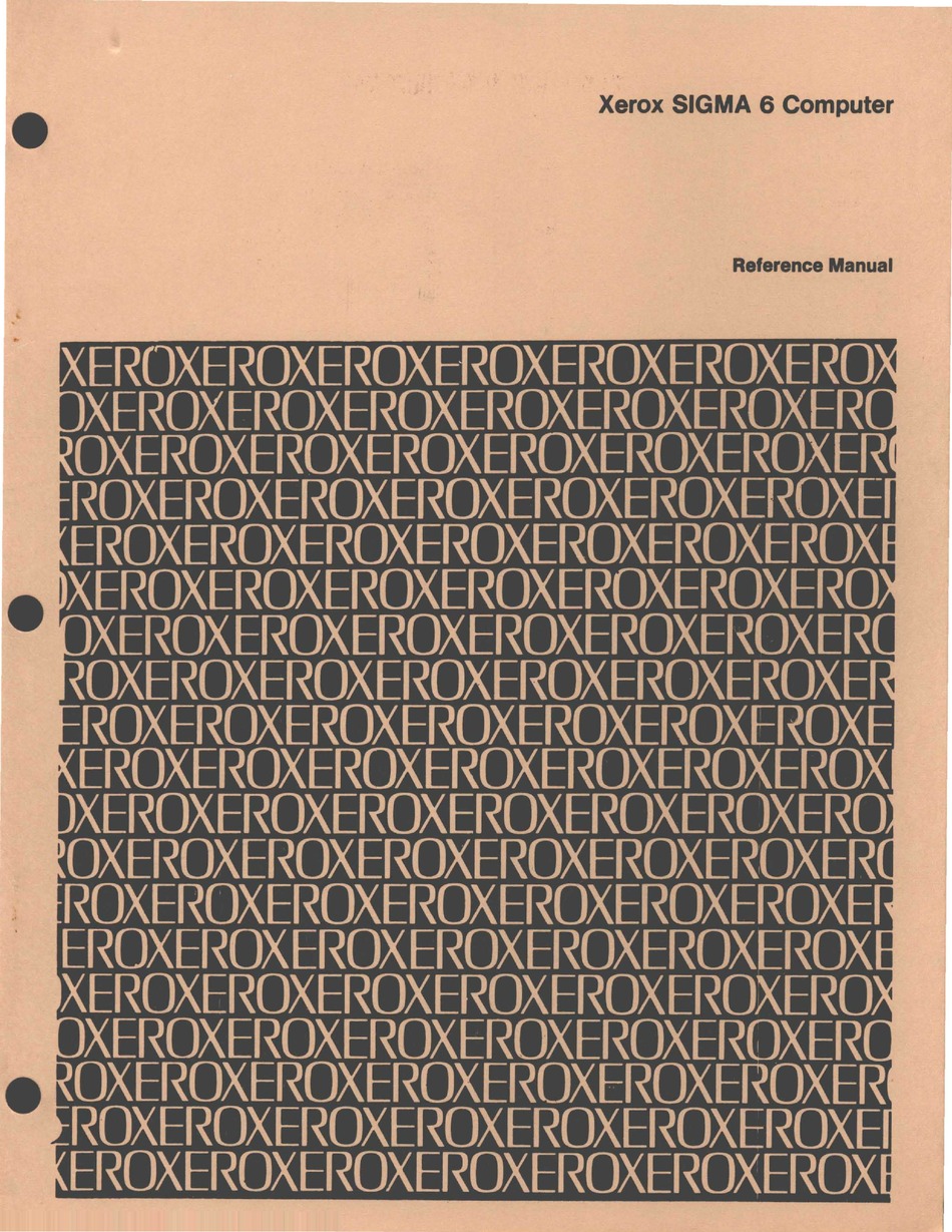 XEROX SIGMA 6 REFERENCE MANUAL Pdf Download | ManualsLib