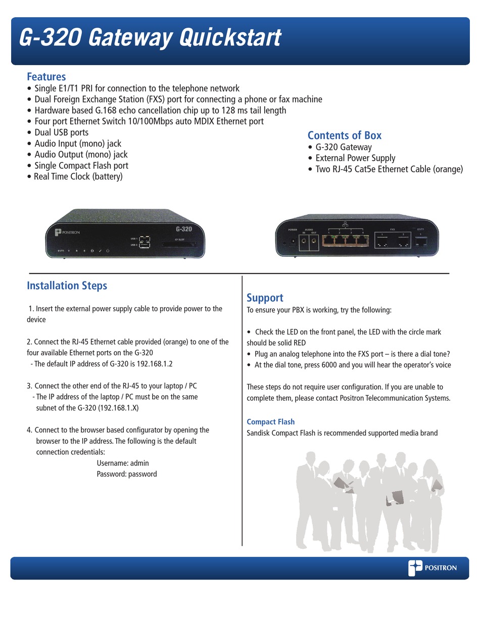 POSITRON G-320 QUICK START Pdf Download | ManualsLib