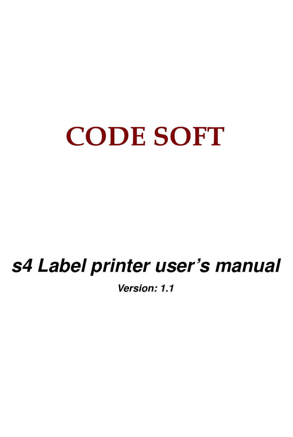 CODE SOFT S4 USER MANUAL Pdf Download | ManualsLib