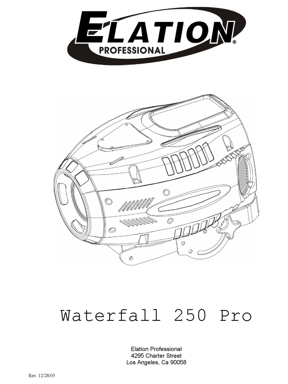 ELATION WATERFALL 250 PRO MANUAL Pdf Download | ManualsLib