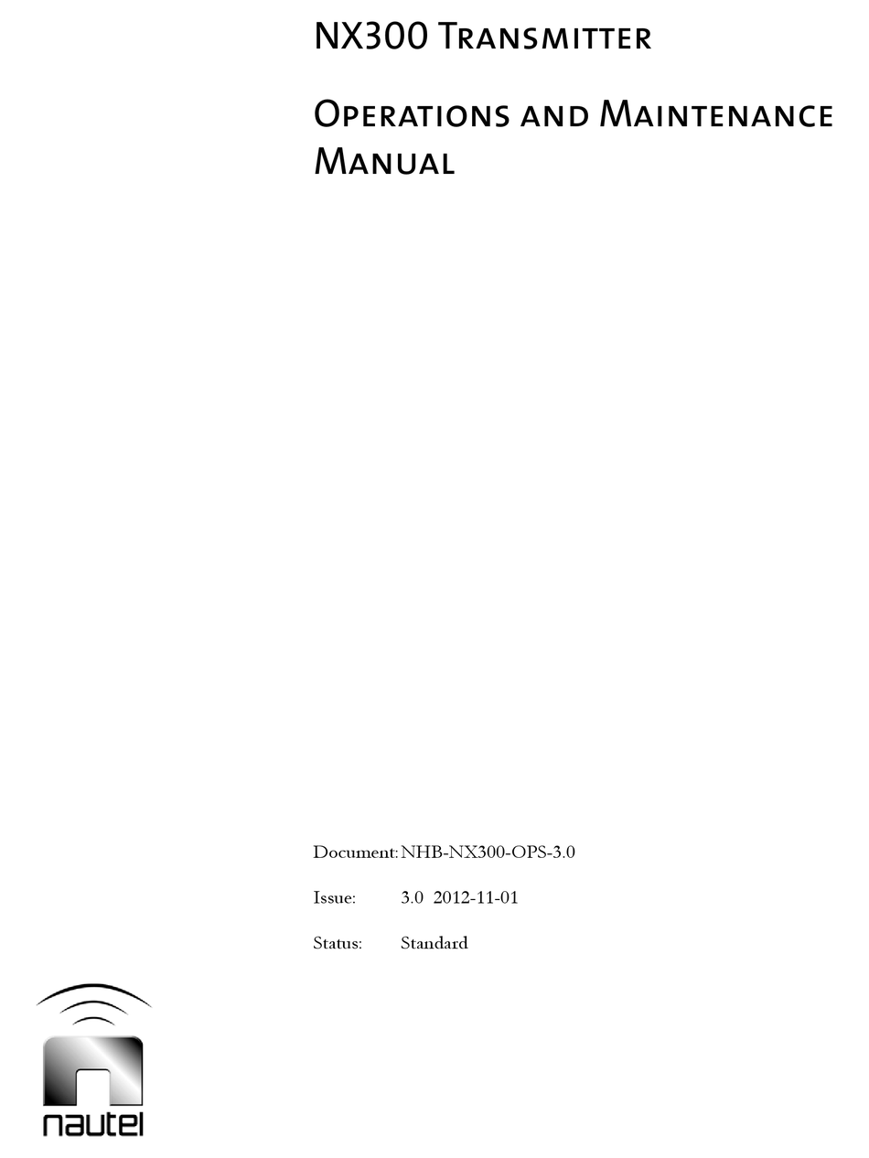 NAUTEL NX300 OPERATION AND MAINTENANCE MANUAL Pdf Download | ManualsLib