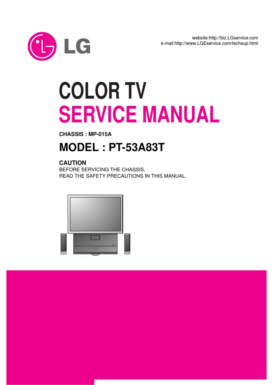 LG PT-53A83T SERVICE MANUAL Pdf Download | ManualsLib