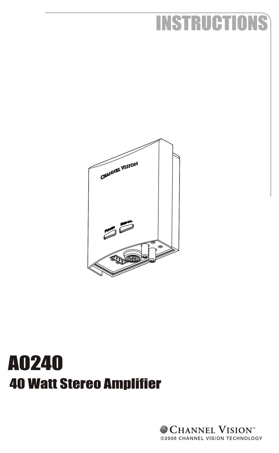 CHANNEL VISION A0240 INSTRUCTIONS MANUAL Pdf Download | ManualsLib