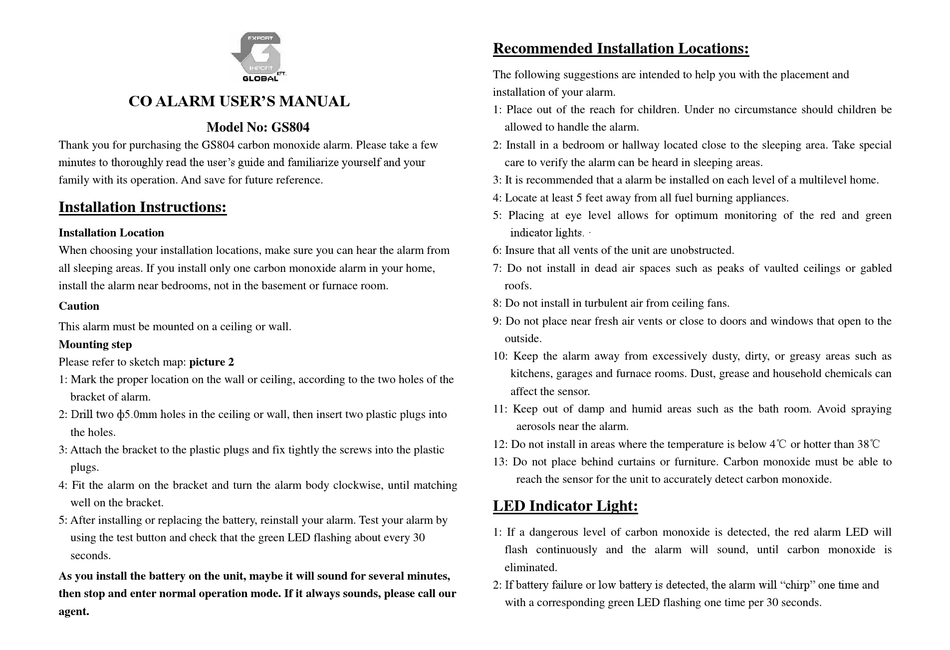 GLOBAL EXPORT IMPORT GS804 USER MANUAL Pdf Download | ManualsLib