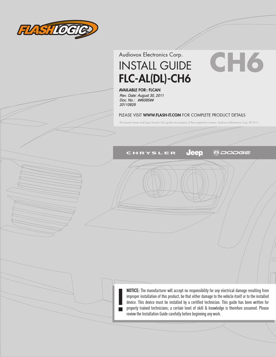 FLASHLOGIC FLC-AL-CH6 INSTALL MANUAL Pdf Download | ManualsLib