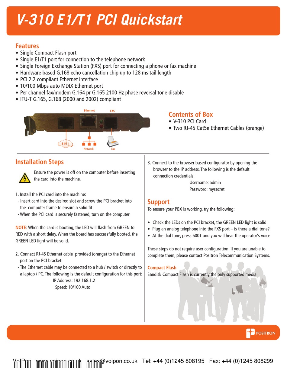 POSITRON V-310 E1 QUICK START Pdf Download | ManualsLib