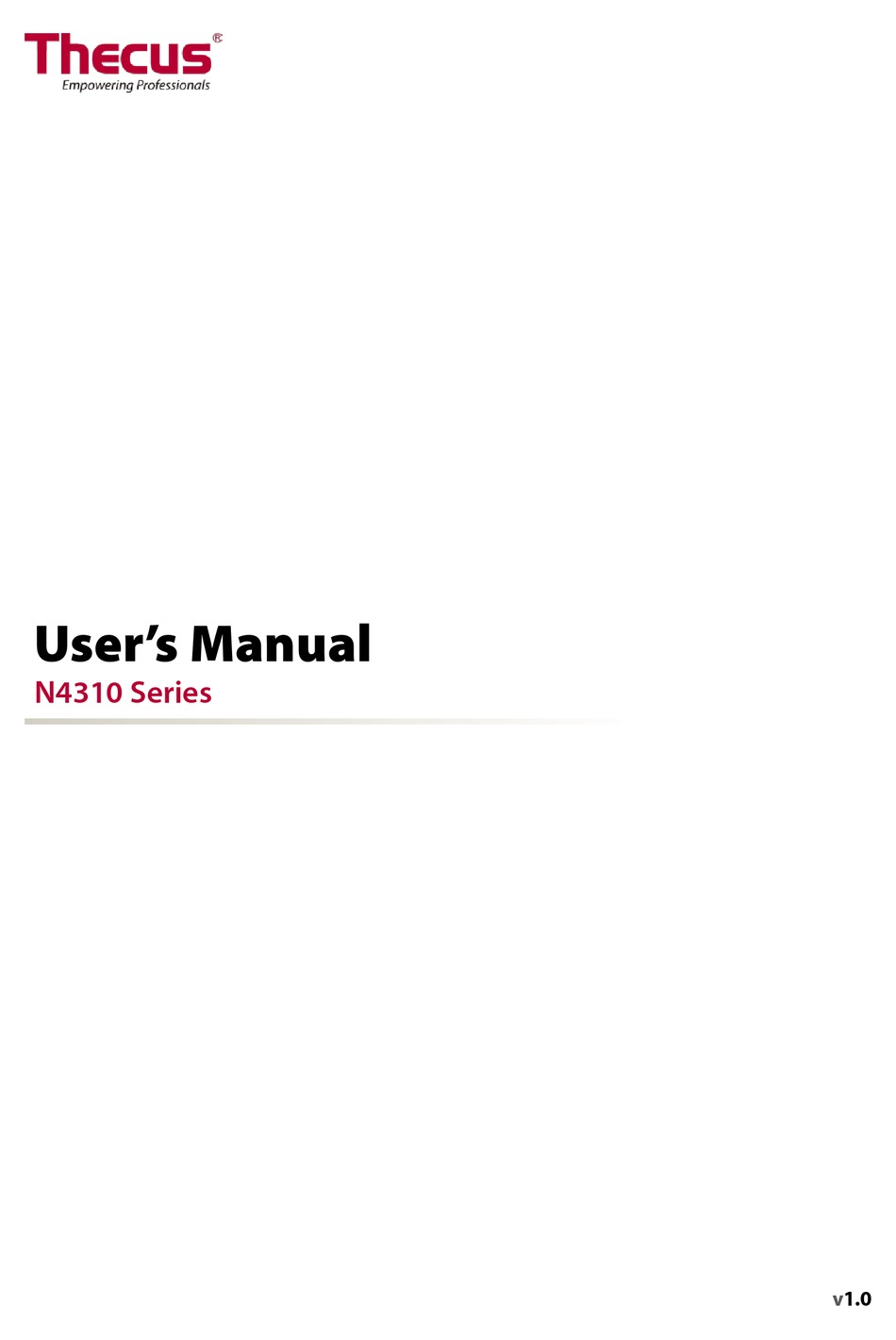 THECUS N4310 SERIES USER MANUAL Pdf Download | ManualsLib