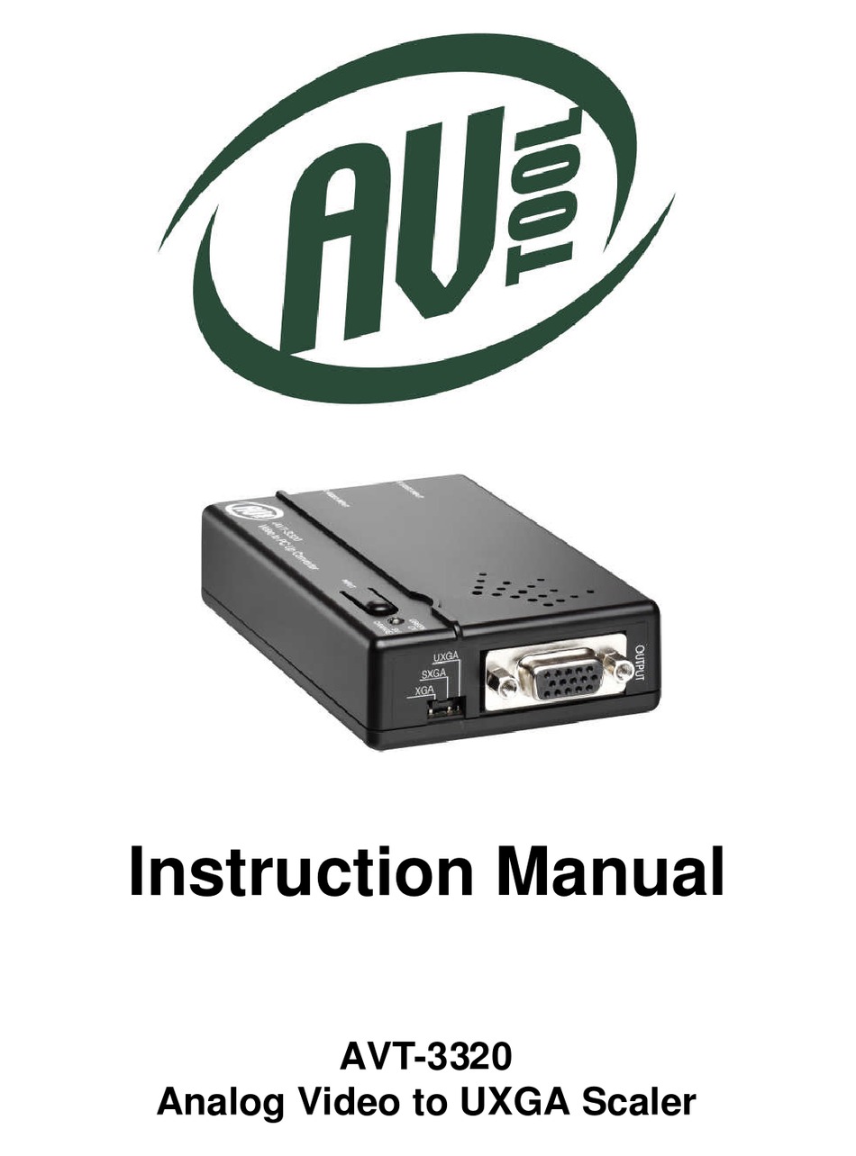 AV TOOL AVT-3320 INSTRUCTION MANUAL Pdf Download | ManualsLib