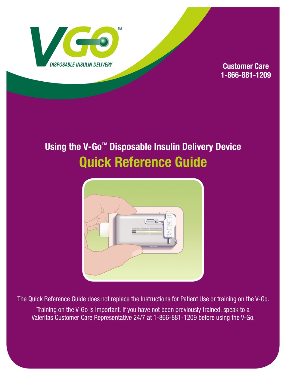 V-GO INSULIN DELIVERY DEVICE QUICK REFERENCE MANUAL Pdf Download ...