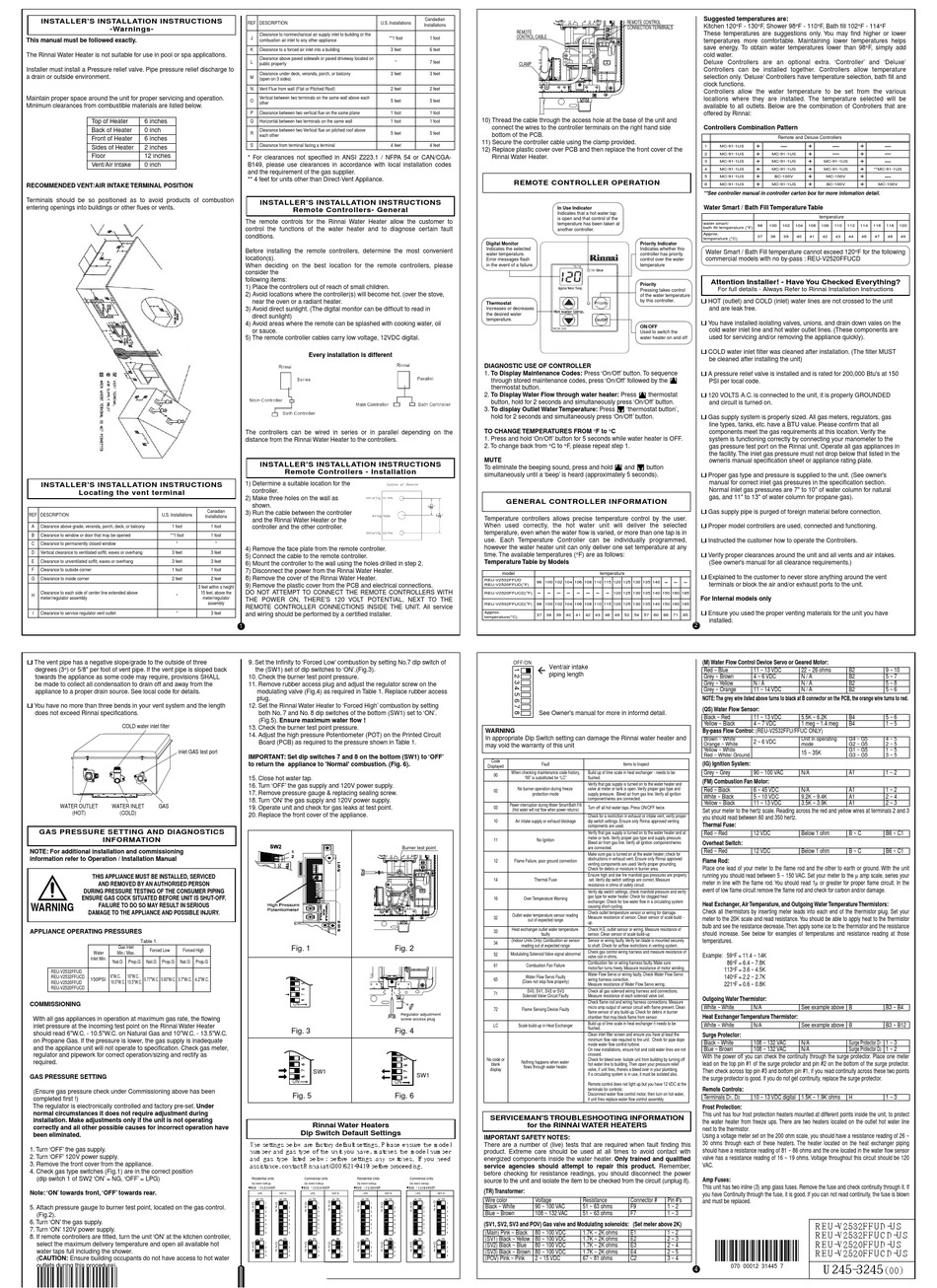 Rinnai Ru98i Parts Diagram Rinnai Ru98i Parts Diagram
