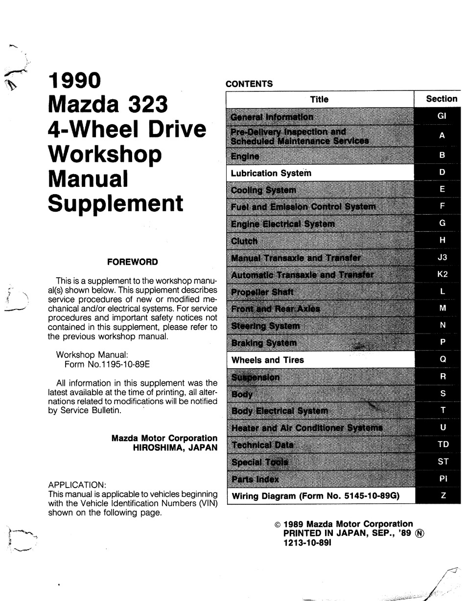 MAZDA 1990 323 WORKSHOP MANUAL SUPPLEMENT Pdf Download ManualsLib mazda-1990-323-workshop-manual-supplement-pdf-download-manualslib