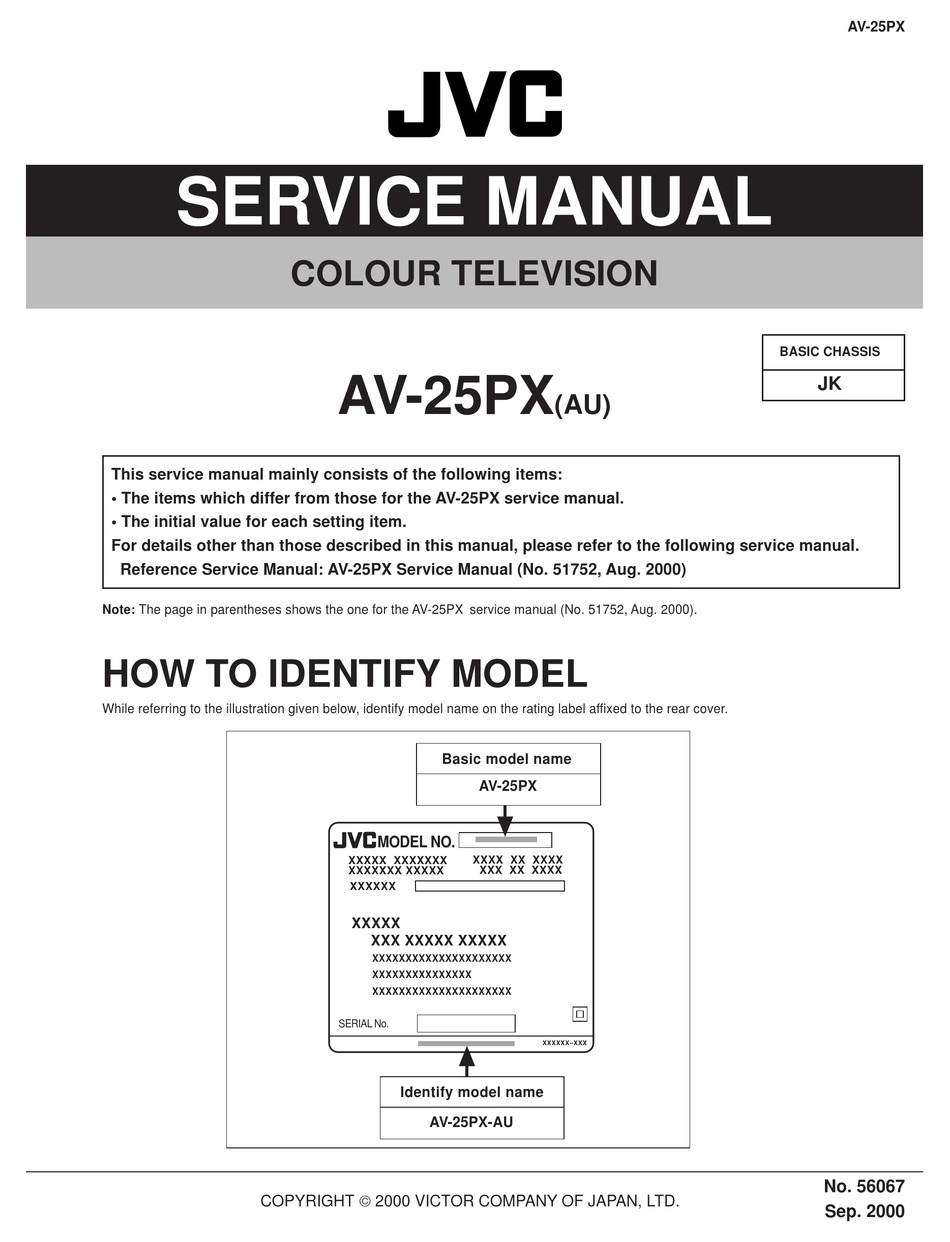 JVC AV-25PX SERVICE MANUAL Pdf Download | ManualsLib