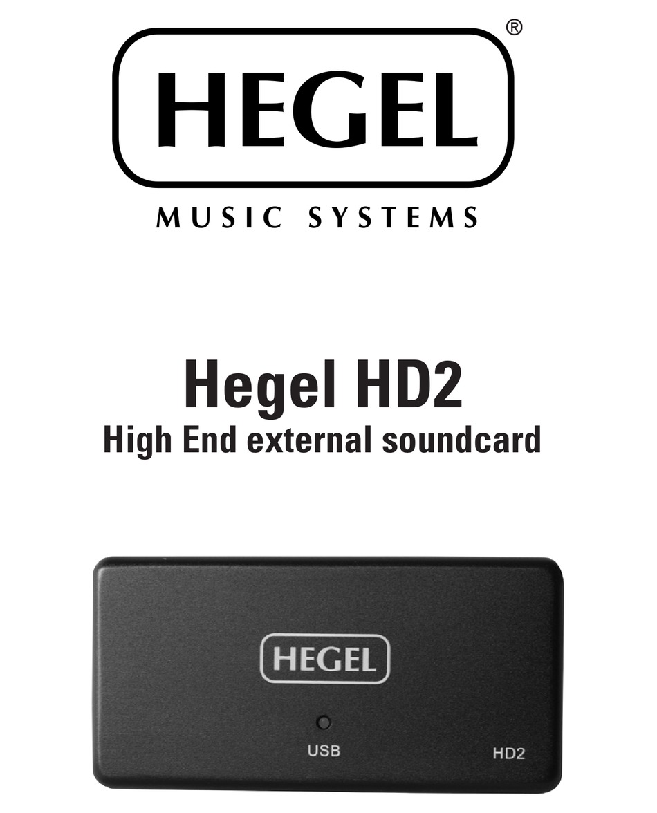 HEGEL HD2 USER MANUAL Pdf Download | ManualsLib