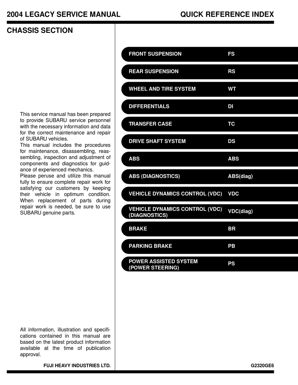 SUBARU LEGACY SERVICE MANUAL Pdf Download ManualsLib subaru-legacy-service-manual-pdf-download-manualslib