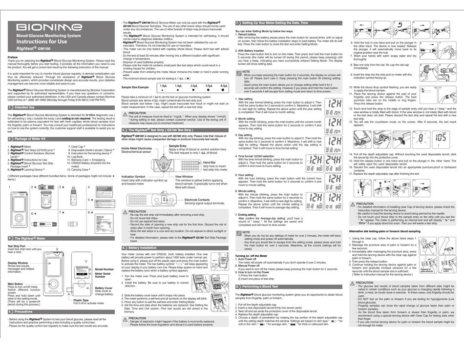 BIONIME RIGHTEST GM100 INSTRUCTIONS FOR USE Pdf Download | ManualsLib