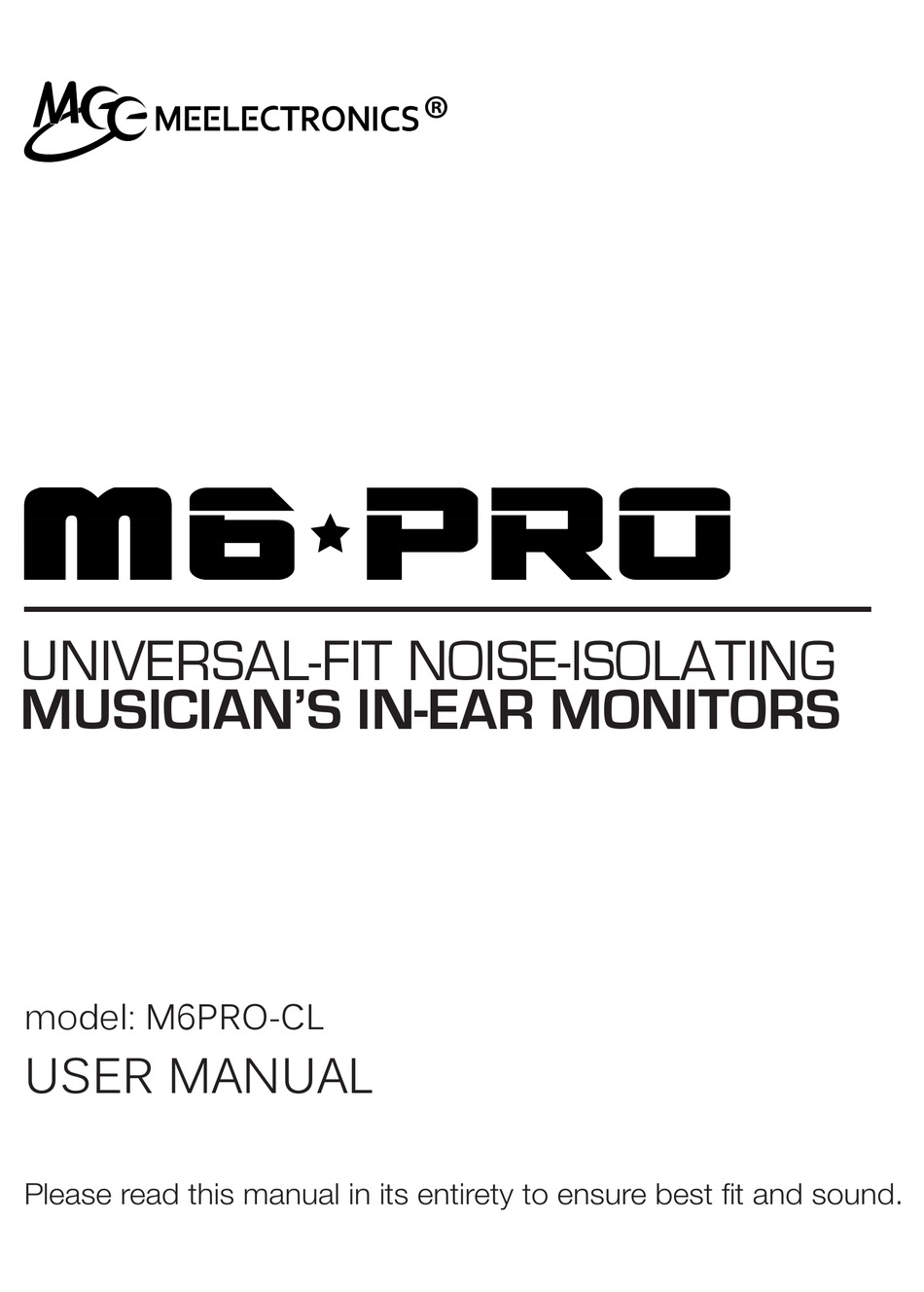 MEELECTRONICS M6PRO-CL USER MANUAL Pdf Download | ManualsLib
