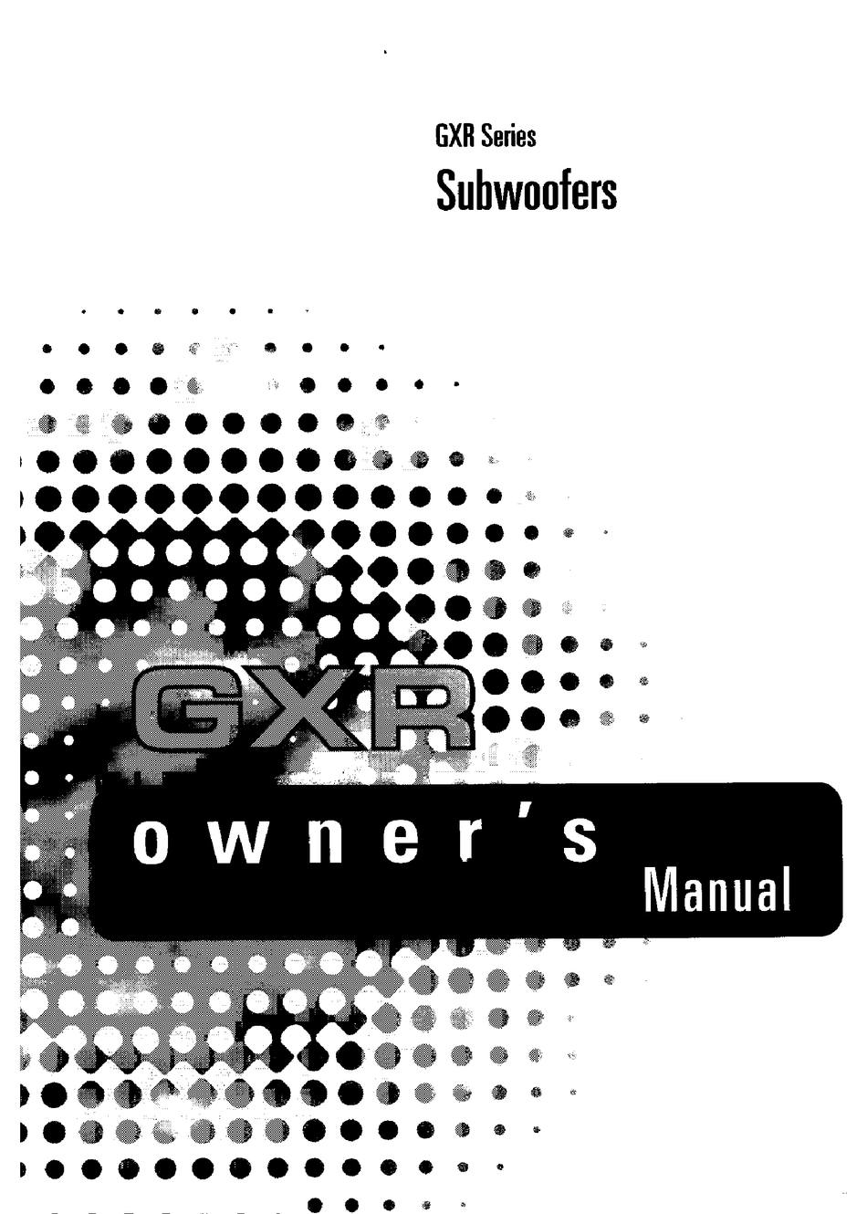 POLK AUDIO 107GXR10 OWNER'S MANUAL Pdf Download | ManualsLib