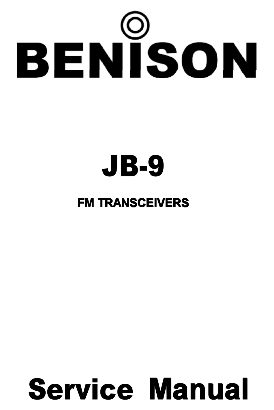 BENISON JB-9 SERVICE MANUAL Pdf Download | ManualsLib