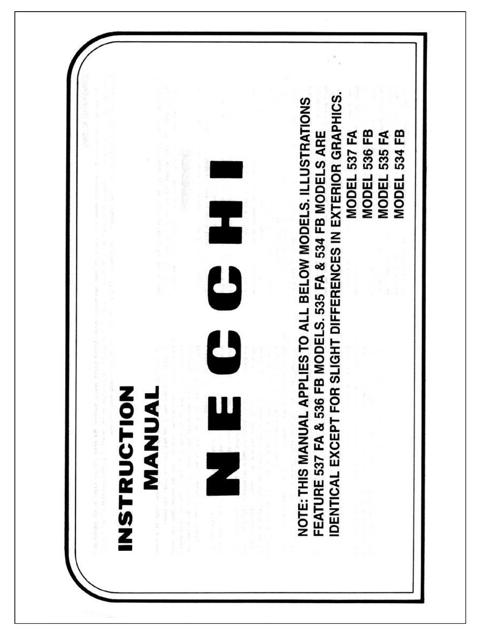 NECCHI 535 FA INSTRUCTION MANUAL Pdf Download | ManualsLib