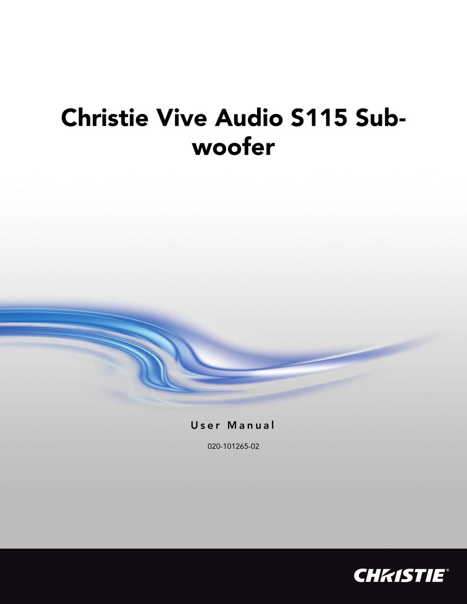 CHRISTIE VIVE AUDIO S115 USER MANUAL Pdf Download | ManualsLib