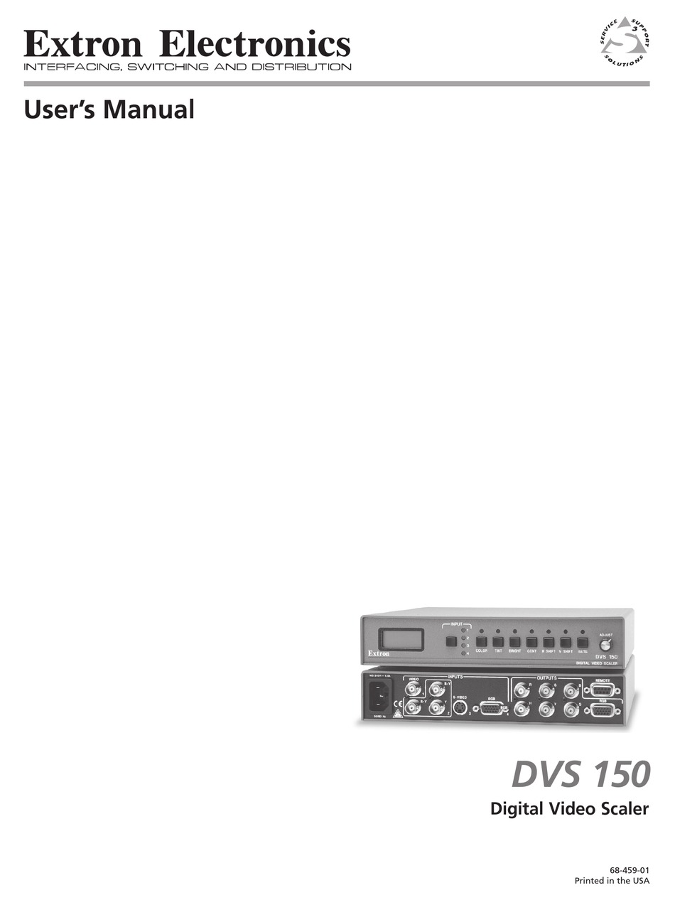 EXTRON ELECTRONICS DVS 150 USER MANUAL Pdf Download | ManualsLib