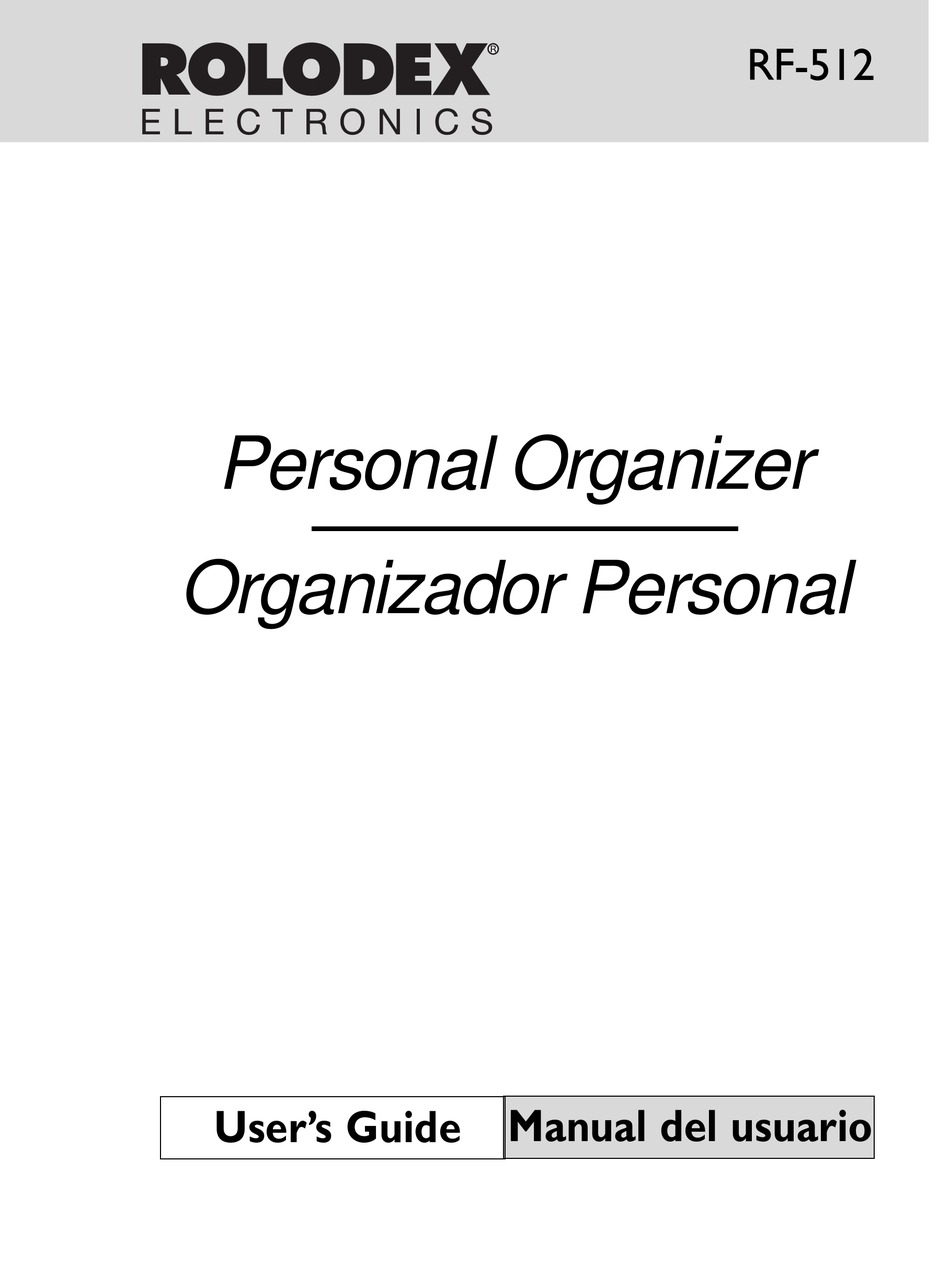 FRANKLIN ROLODEX RF-512 USER MANUAL Pdf Download | ManualsLib