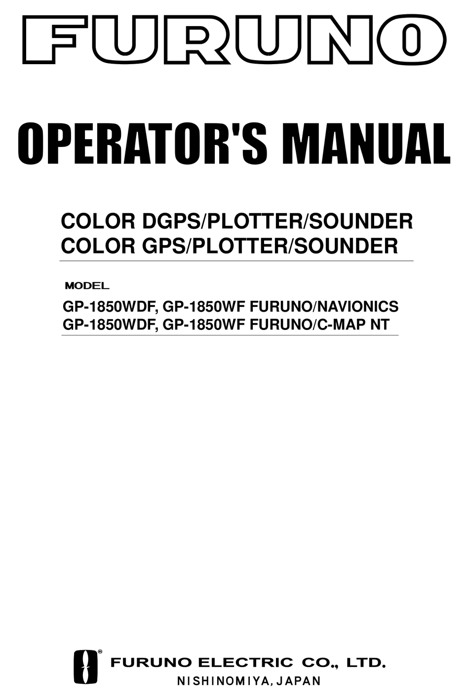 FURUNO GP-1850WDF OPERATOR'S MANUAL Pdf Download | ManualsLib