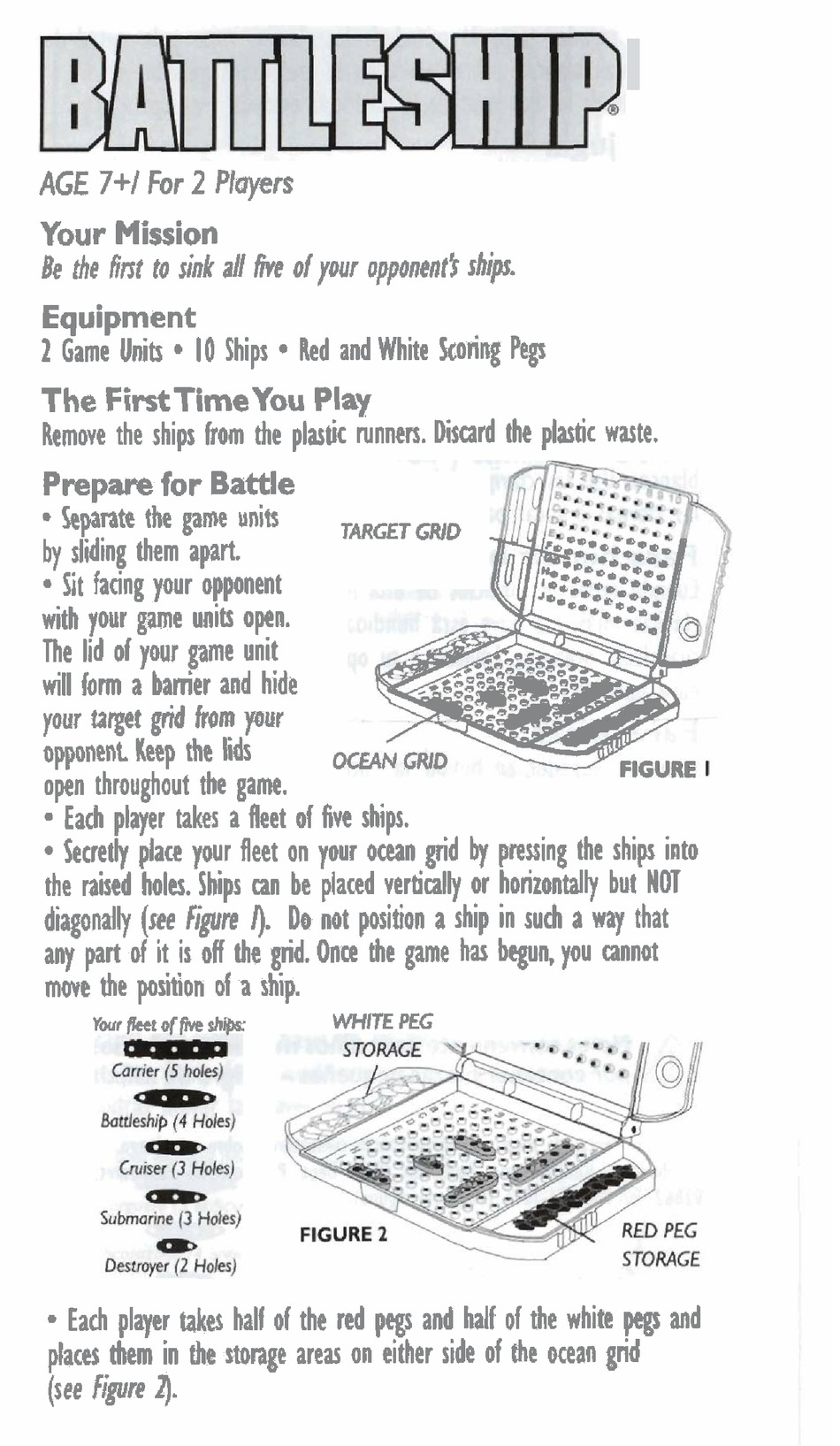 Electronic Battleship Instruction Manual Trueffil