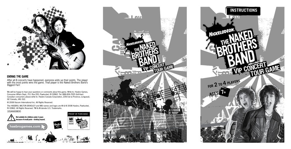 HASBRO CONCERT TOUR GAME INSTRUCTION MANUAL Pdf Download | ManualsLib